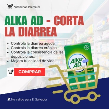 ALKA AD 60 TABLETAS (Anti-Diarreico) Dispensador - Vitaminas Premium